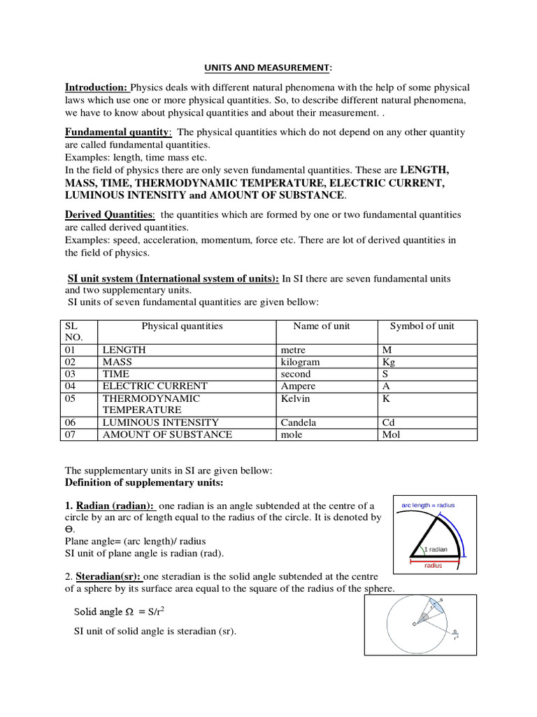 Units and Measurement | PDF | Significant Figures | International ...
