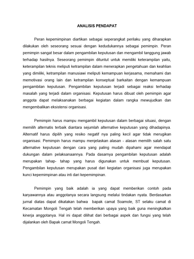 Kepemimpinan Efektif Camat Mongoli | PDF | Karier & Perkembangan | Bisnis
