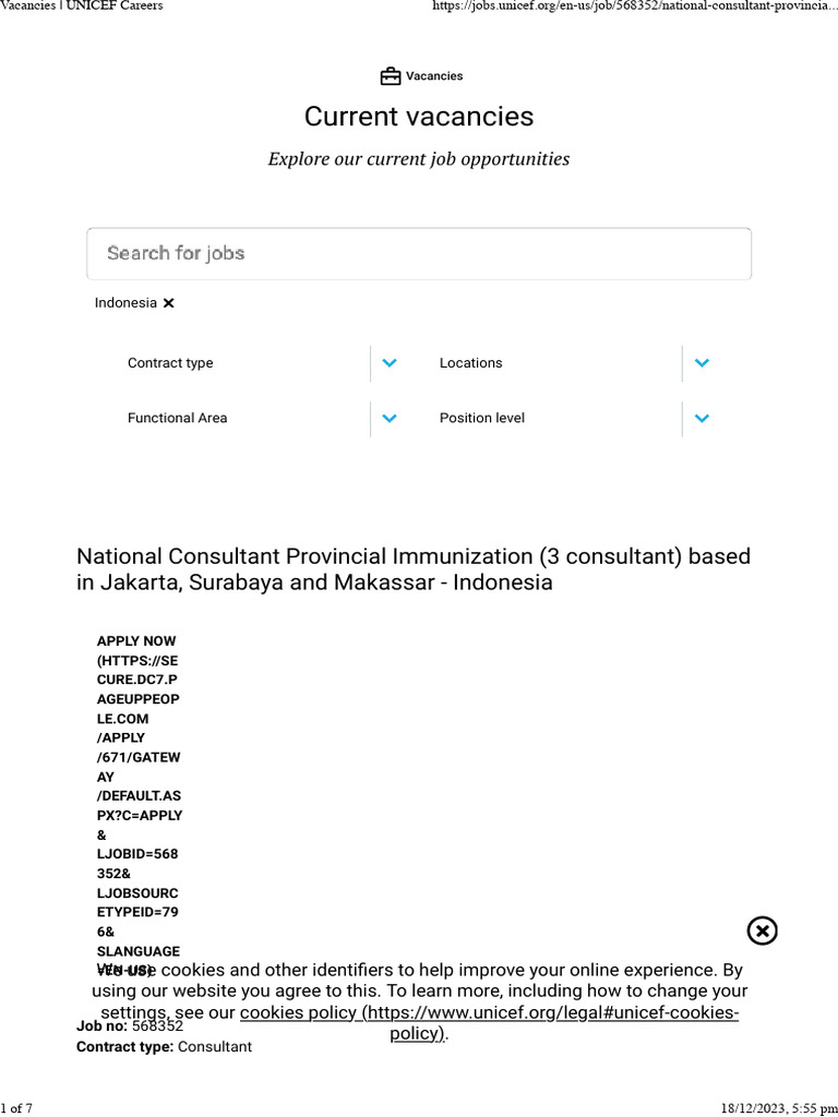 Vacancies Unicef Careers Pdf Health Policy Viral Respiratory