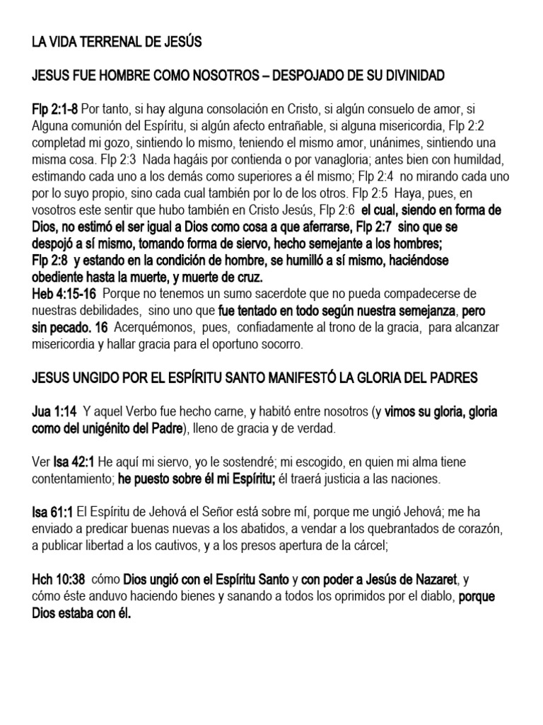 La Vida Terrenal de Jesus | PDF | Oración | Jesús