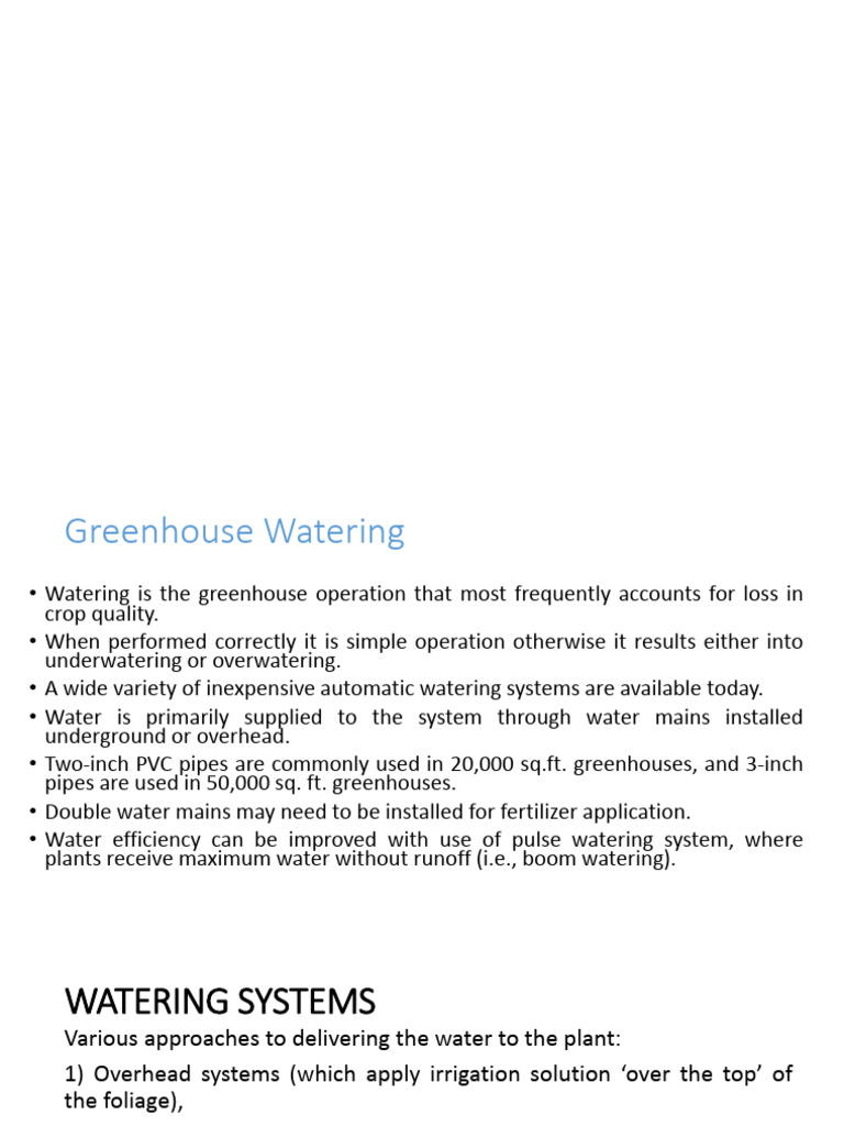 greenhouse watering | PDF | Irrigation | Pipe (Fluid Conveyance)