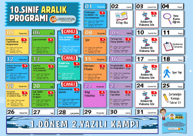 10.sinif Aralik Programi 2023 | PDF