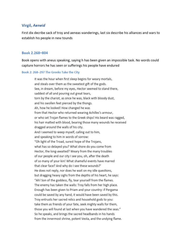 Virgil, Aeneid | Download Free PDF | Hector | Aeneas
