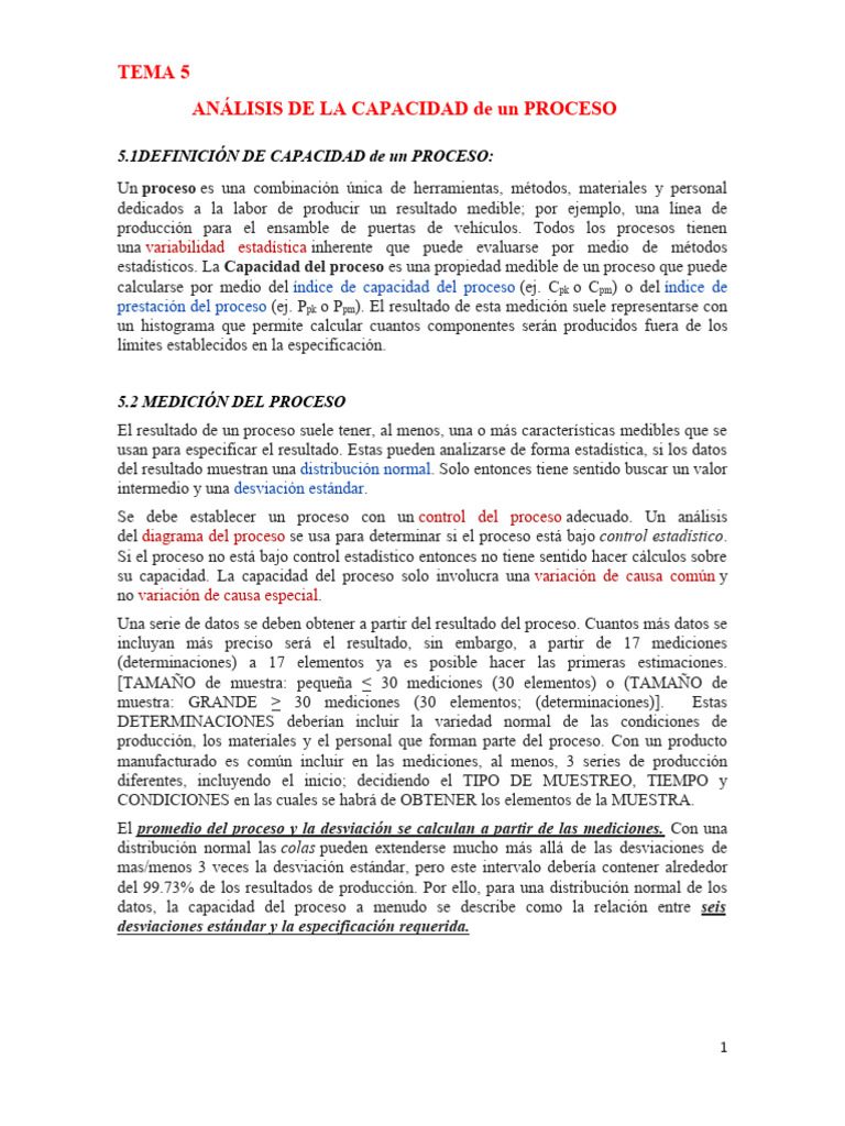 TEMA 6 CARTAS CONTROL PROCESO CPK Otoño2022 | PDF | Procesos de negocio