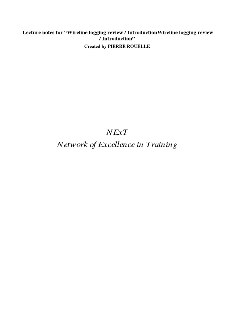 1 Wireline Intro | PDF | Porosity
