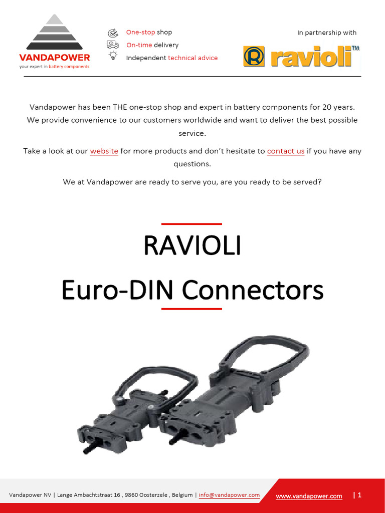 Vandapower Euro-DIN Connectors Overview | PDF | Electrical Connector ...