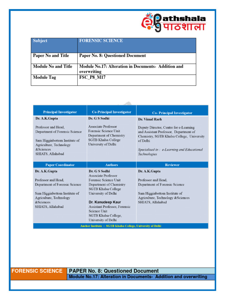 Alteration in Documents - Addition and Overwriting | PDF | Document | Fraud