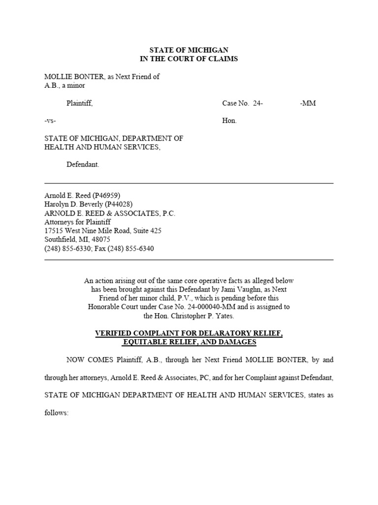 Verified Complaint W Designation | PDF | Legal Remedy | Psychiatry