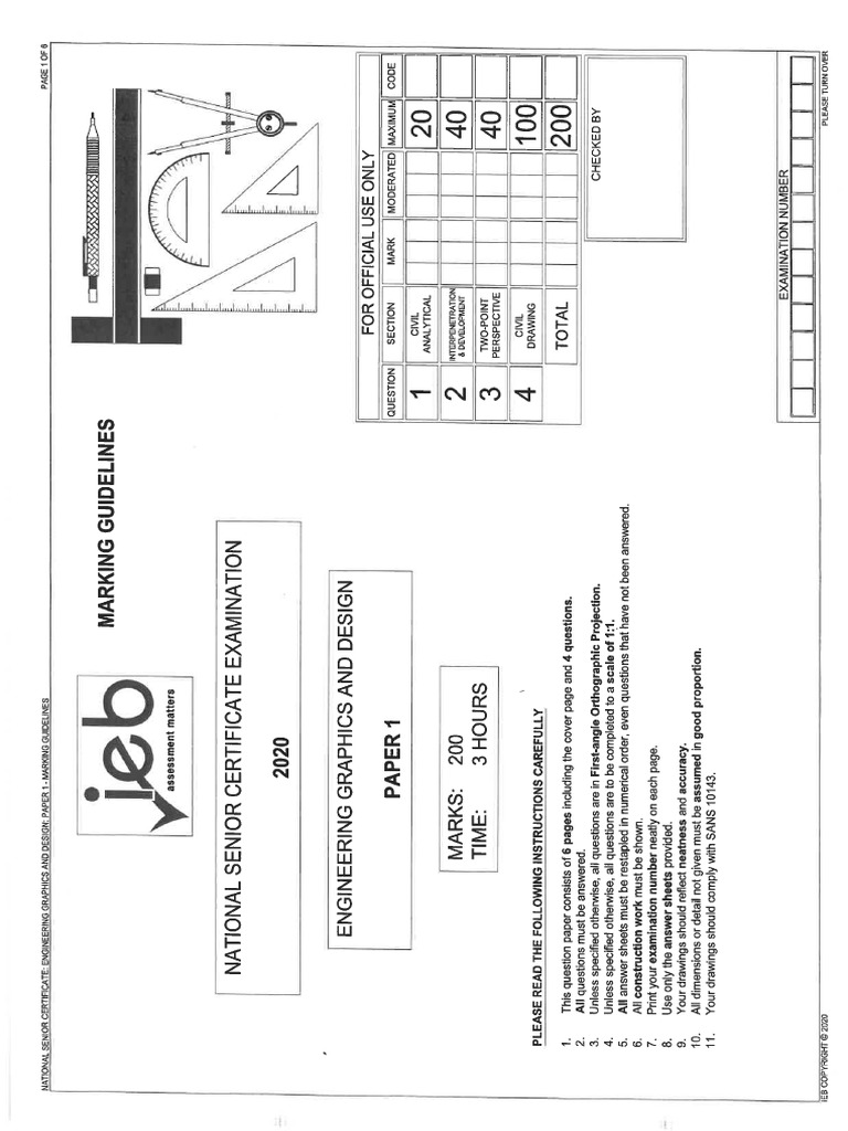 Engineering Graphics and Design P1 Memo 2020 | PDF Engineering Graphics and Design P1 Memo 2020 | PDF