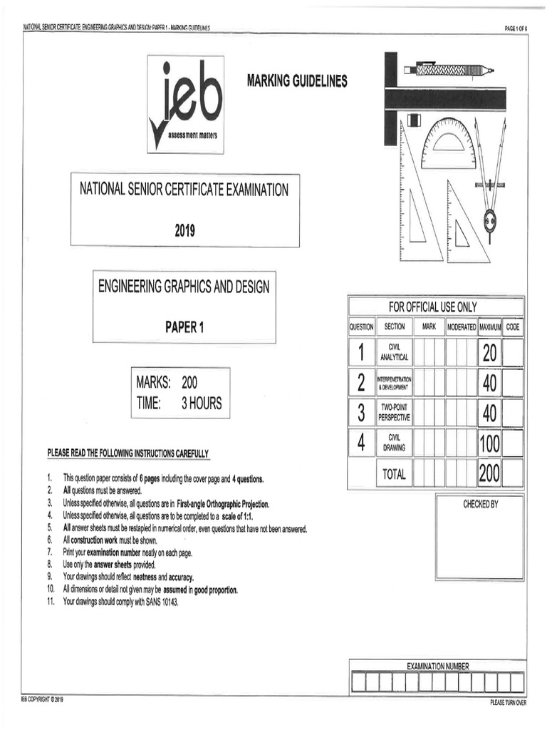 Engineering Graphics and Design Marking Guidelines P1 2019 | PDF Engineering Graphics and Design Marking Guidelines P1 2019 | PDF
