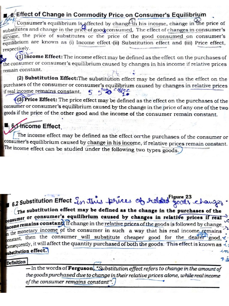 Separation of Price Effect Into Income and Substitution Effect | PDF
