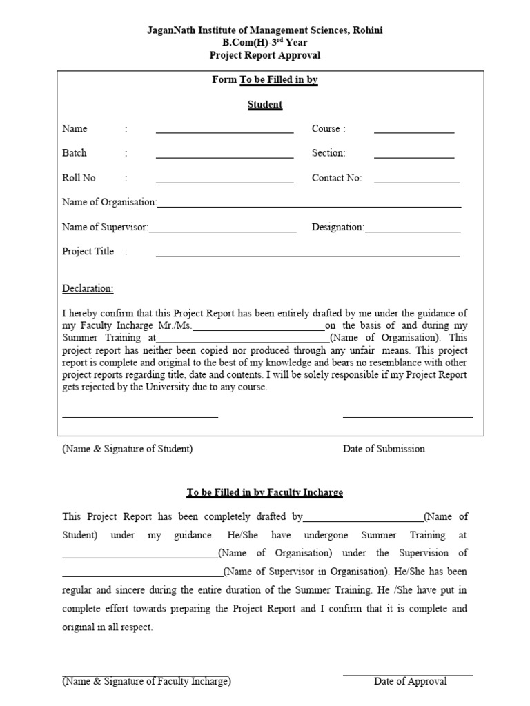 Project Approval Form | PDF | Career & Growth | Art