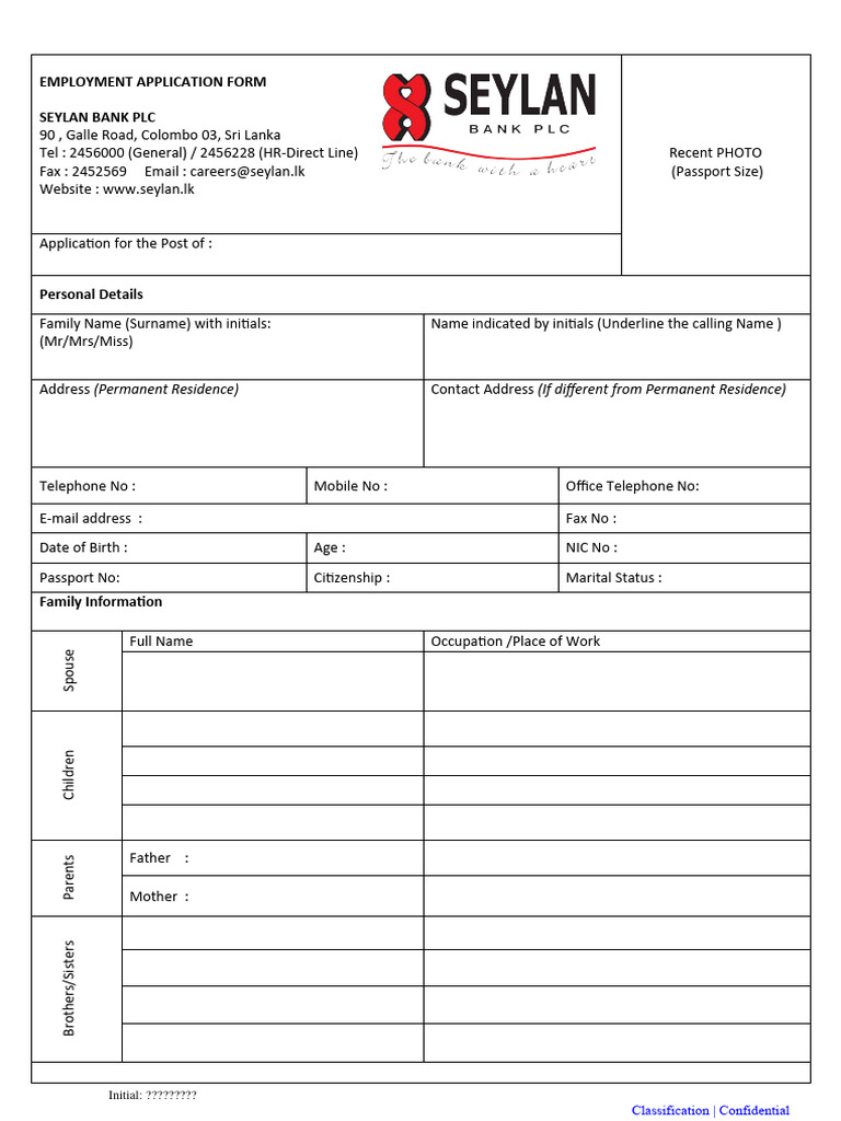 Employment Application Form | Download Free PDF | Employment