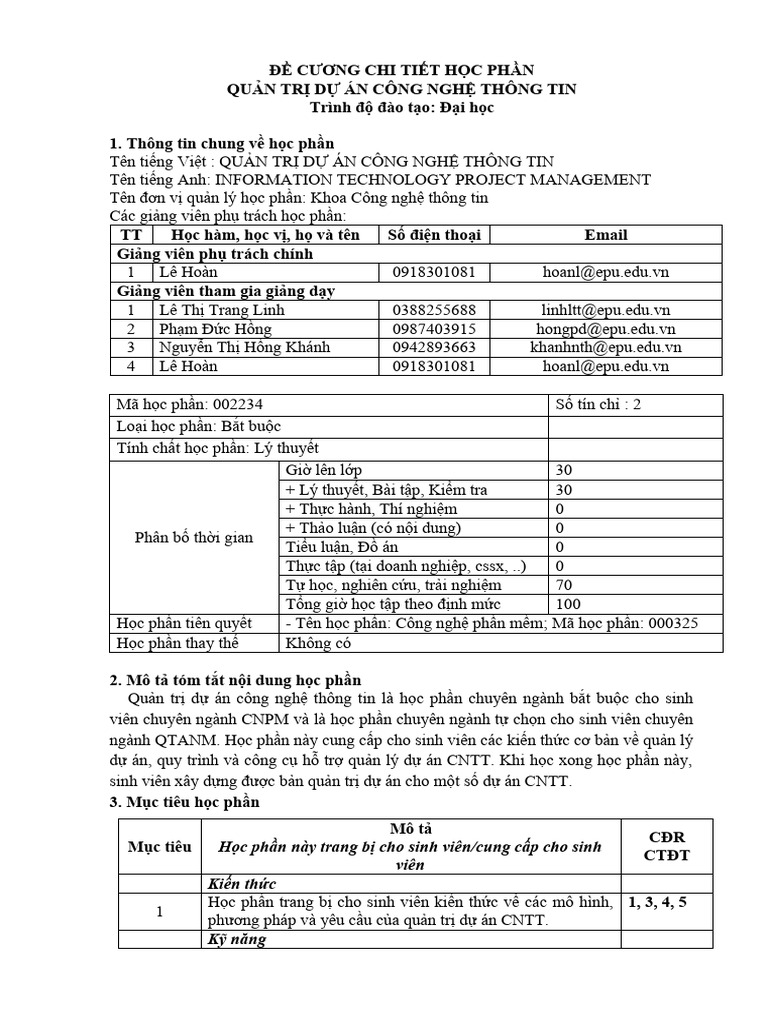 50 002234 QuanTriDuAnCongNgheThongTin DCCTHP V3 | PDF