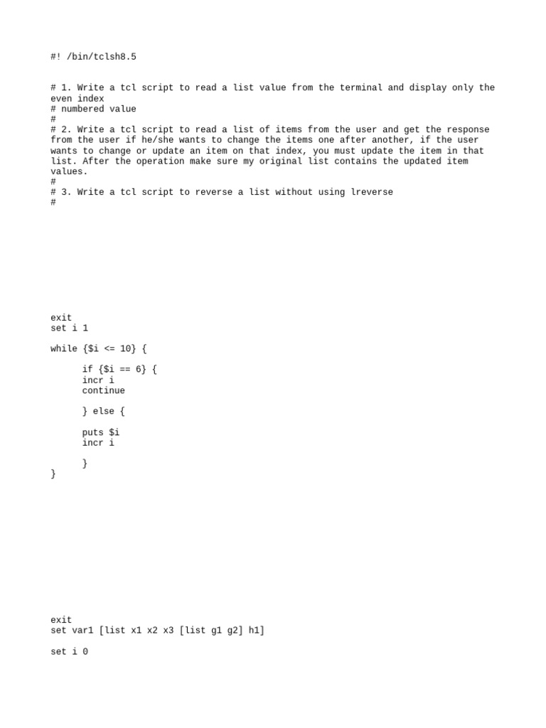 TCL Script | PDF | Teaching Methods & Materials | Technology & Engineering