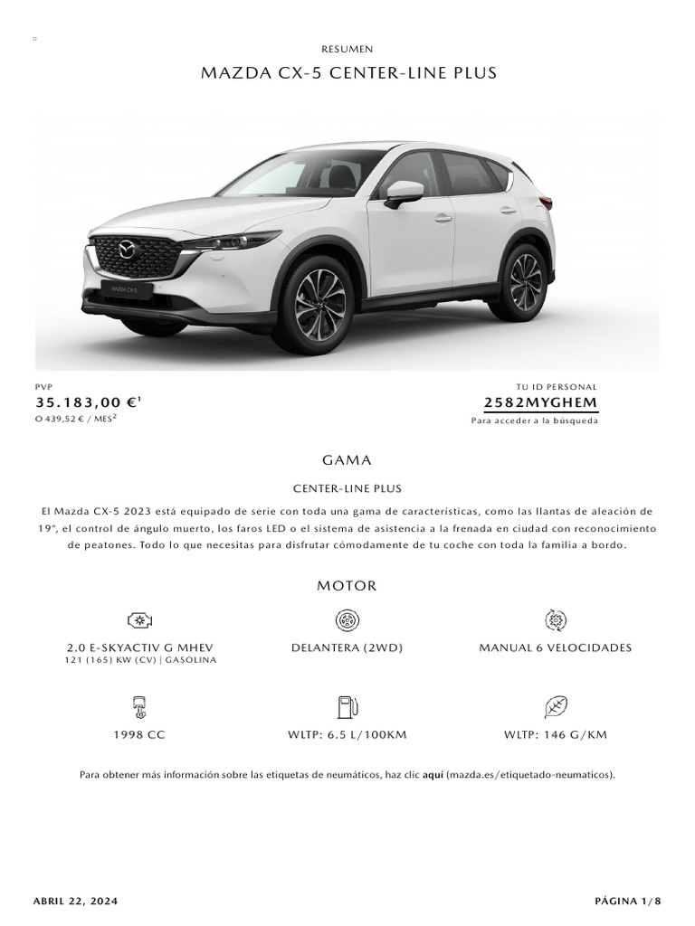Mazda CX-5 2023: Características y Precio | PDF | Tasa de porcentaje ...