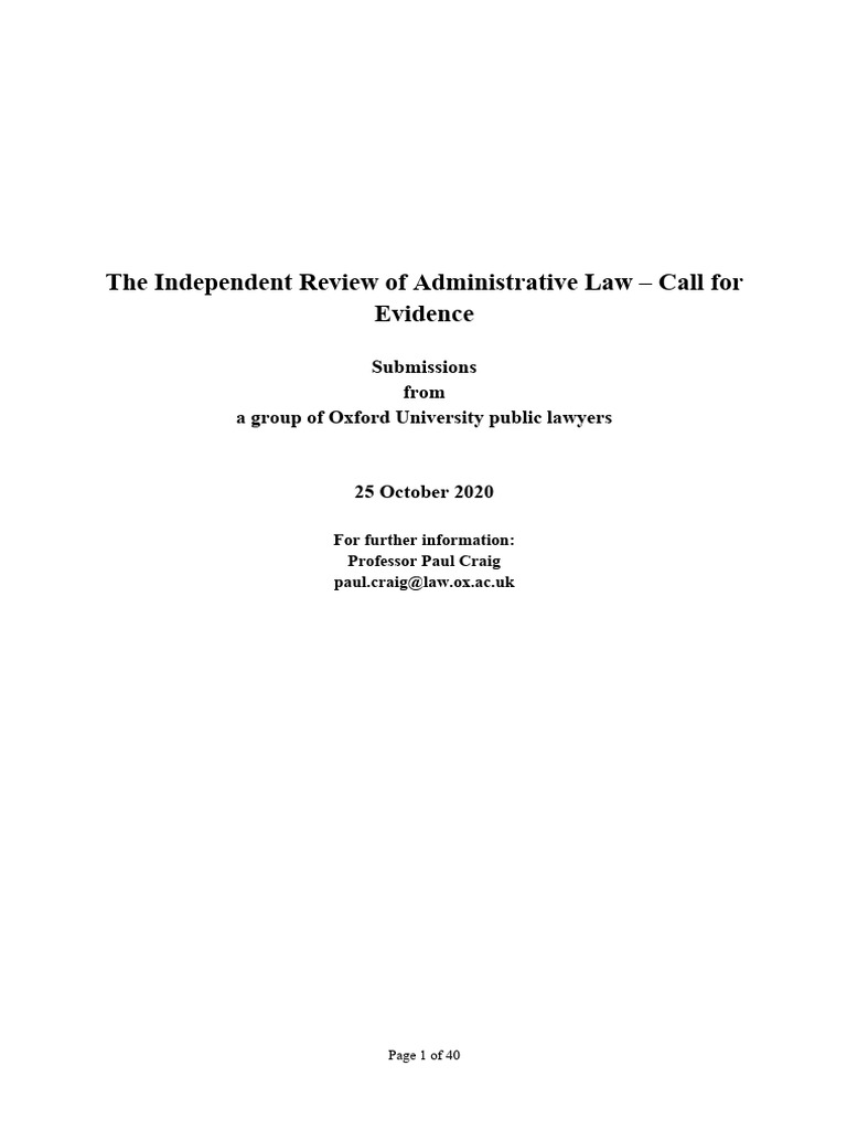 Bamforth and Others IRAL Submission Without Appendix | PDF | Judicial Review | Codification (Law)
