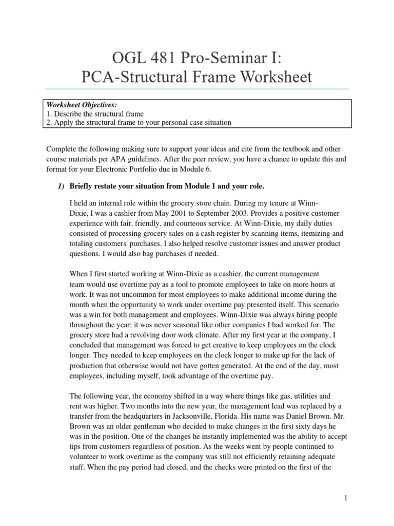2 Structural Frame Worksheet-1 | PDF | Leadership | Overtime