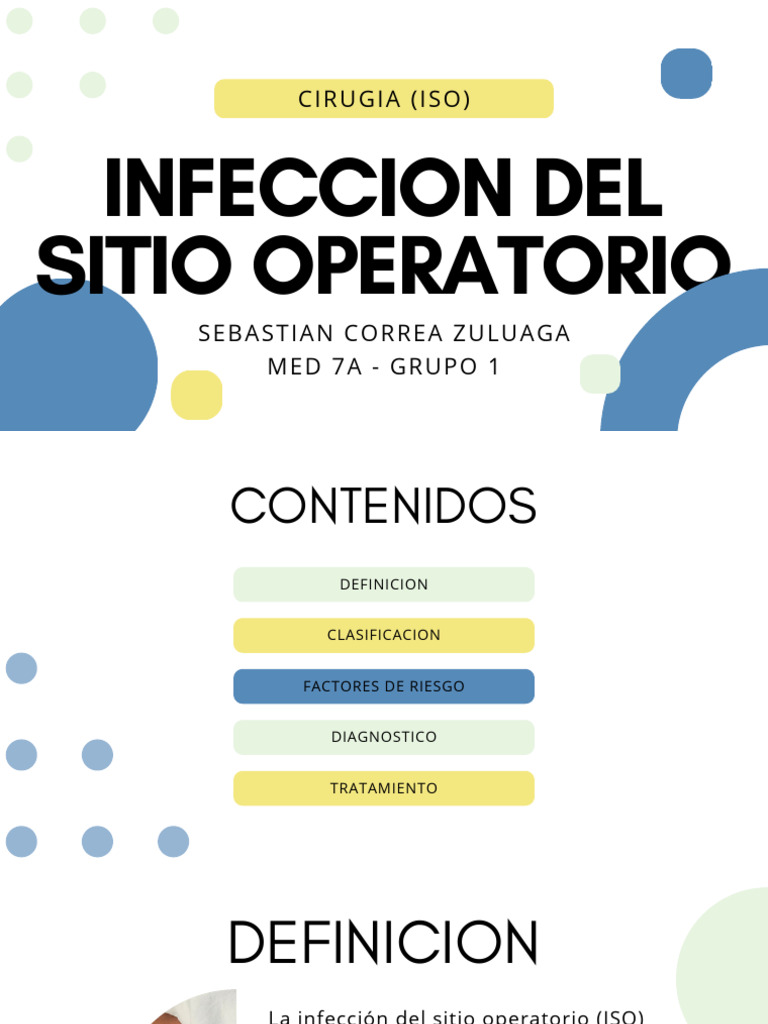 Infeccion Del Sitio Operatorio | PDF | Cirugía | Especialidades Medicas