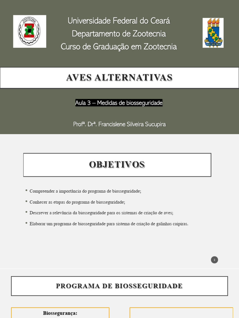 Aula 3 - AVAL - Biosseguridade | PDF | Desinfetante | Vírus