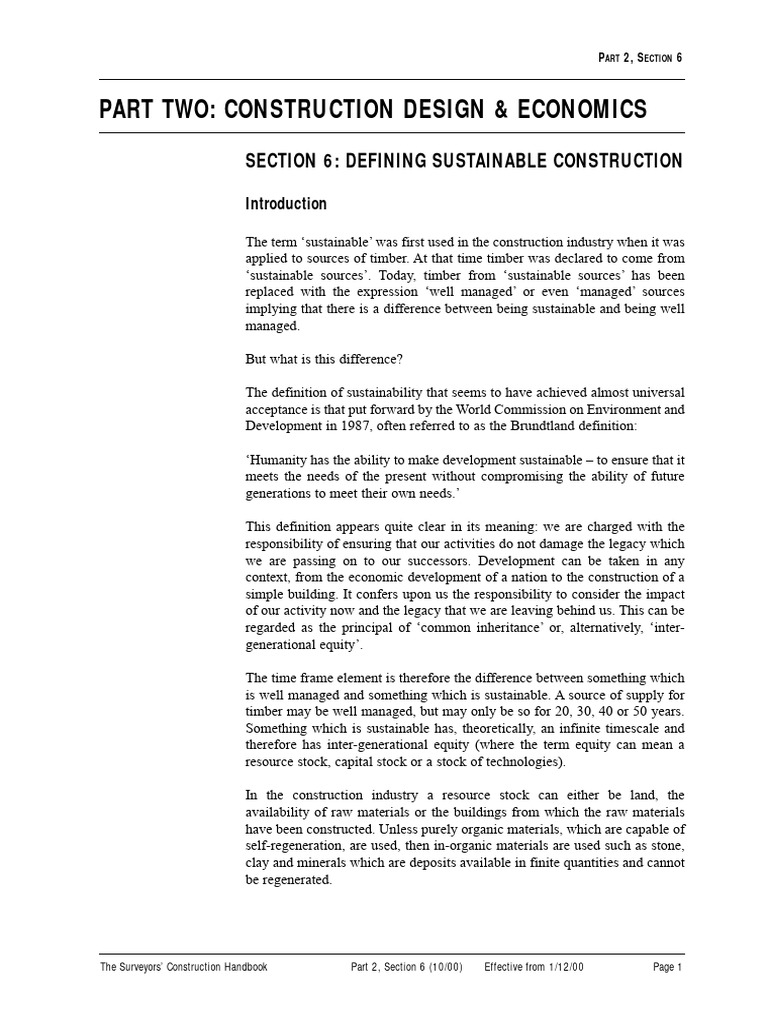 Part Two: Construction Design & Economics: Section 6: Defining ...