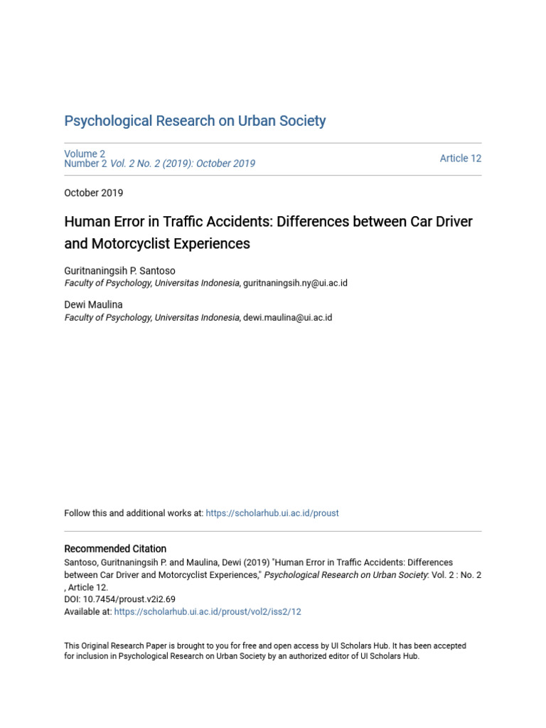 Traffic Errors: Car vs. Motorcycle | PDF | Traffic Collision | Risk