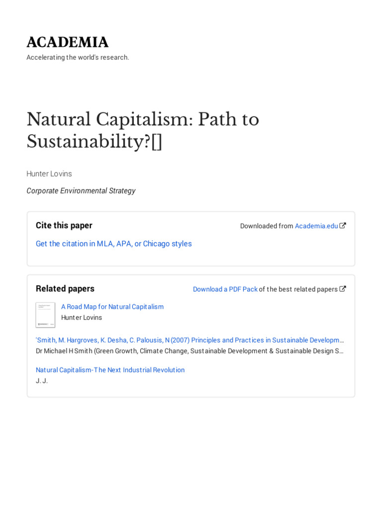 Natural Capitalism for Business Leaders | PDF | Textiles | Waste