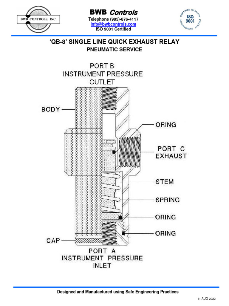 QB8C-QB8FF-Single-Line-Quick-Exhaust-Relay | PDF | Relay | Actuator