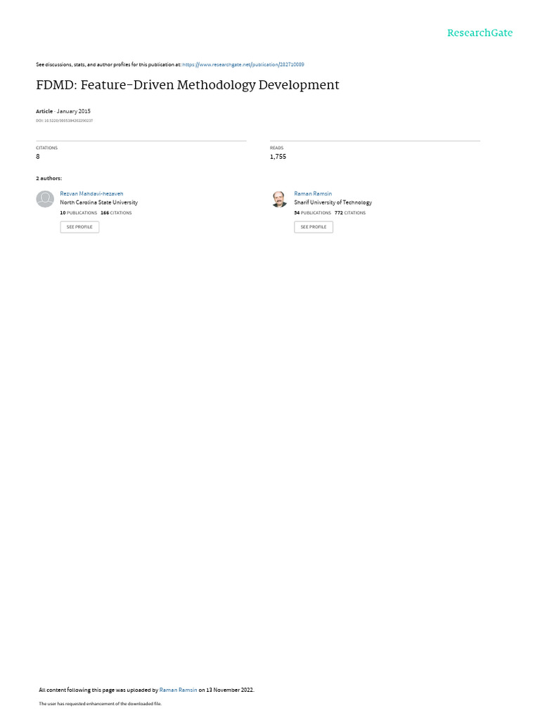 Mahdavi Hezaveh Ramsin ENASE 2015 FDMD1 | PDF | Software Development ...