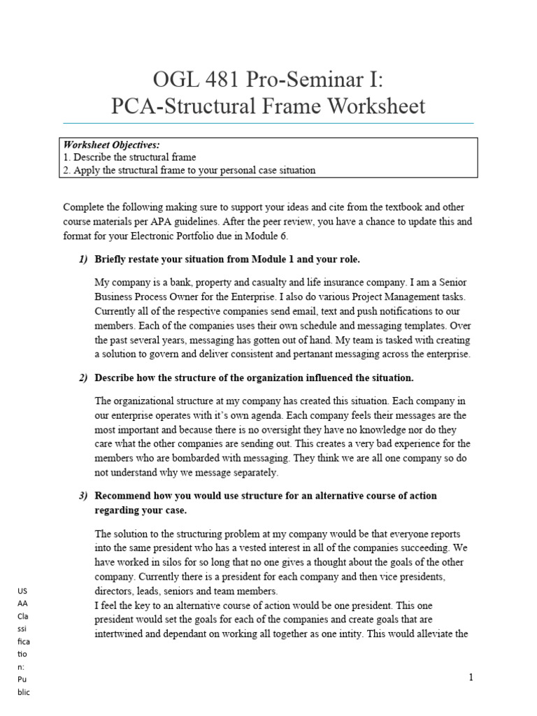 2 Structural Frame Worksheet | PDF | Cognition | Business