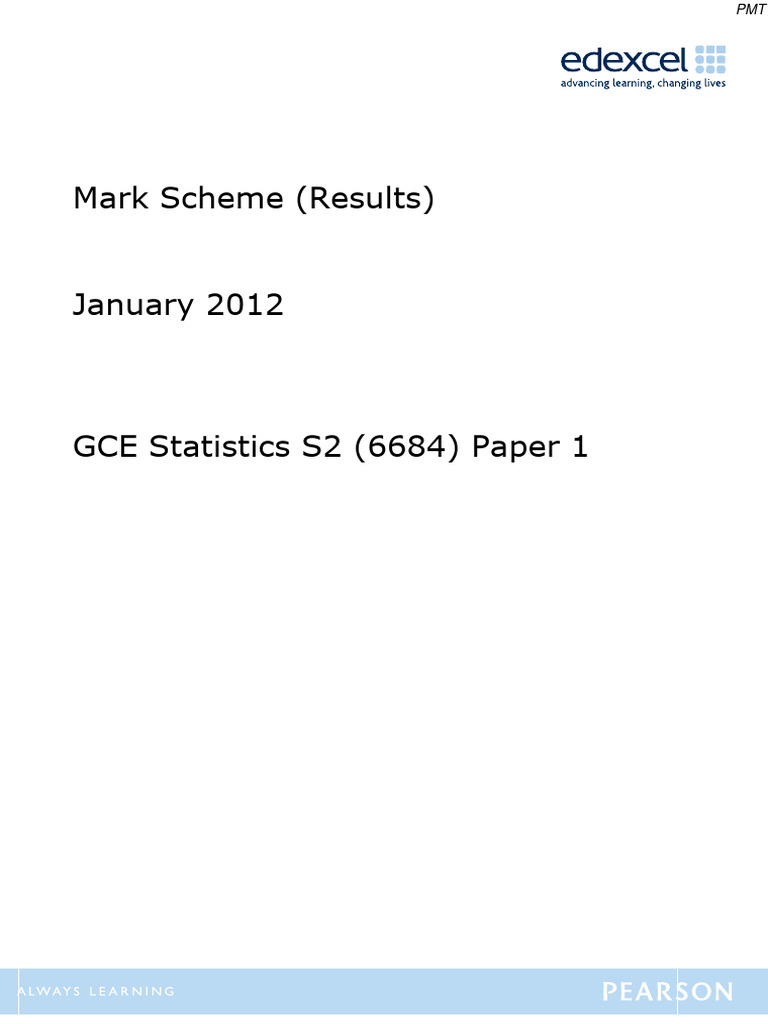 January 2012 MS - S2 Edexcel | PDF | Mathematics