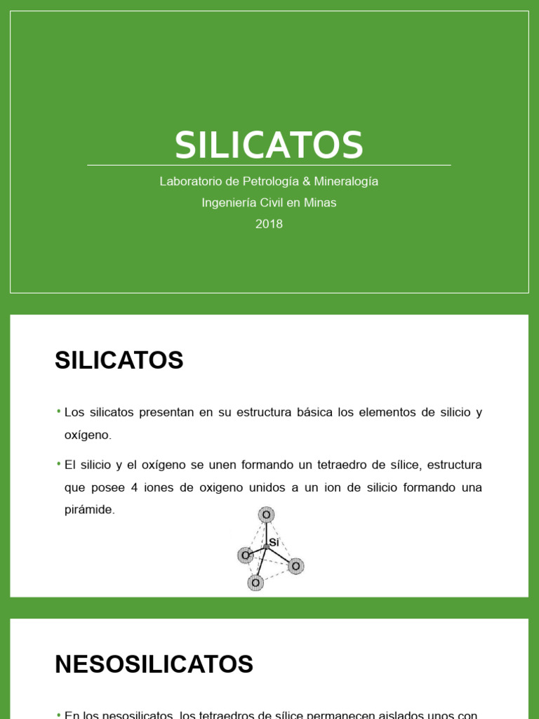 Silicatos | PDF | Minerales | Clasificación de minerales