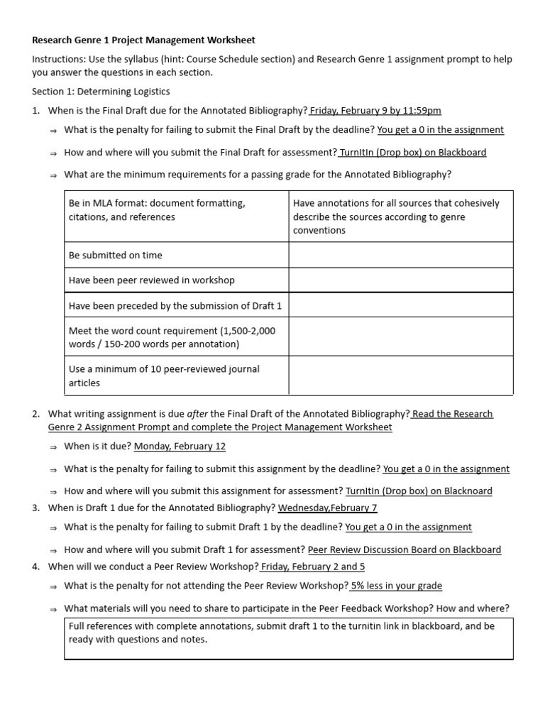 Project Management for Annotated Bibliography | PDF | Turnitin ...