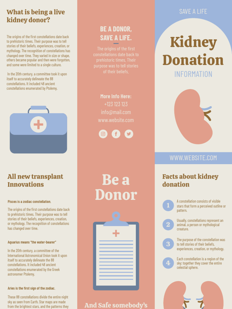 Wepik Duotone Hand Drawn Flat Kidney Donation Information Trifold ...