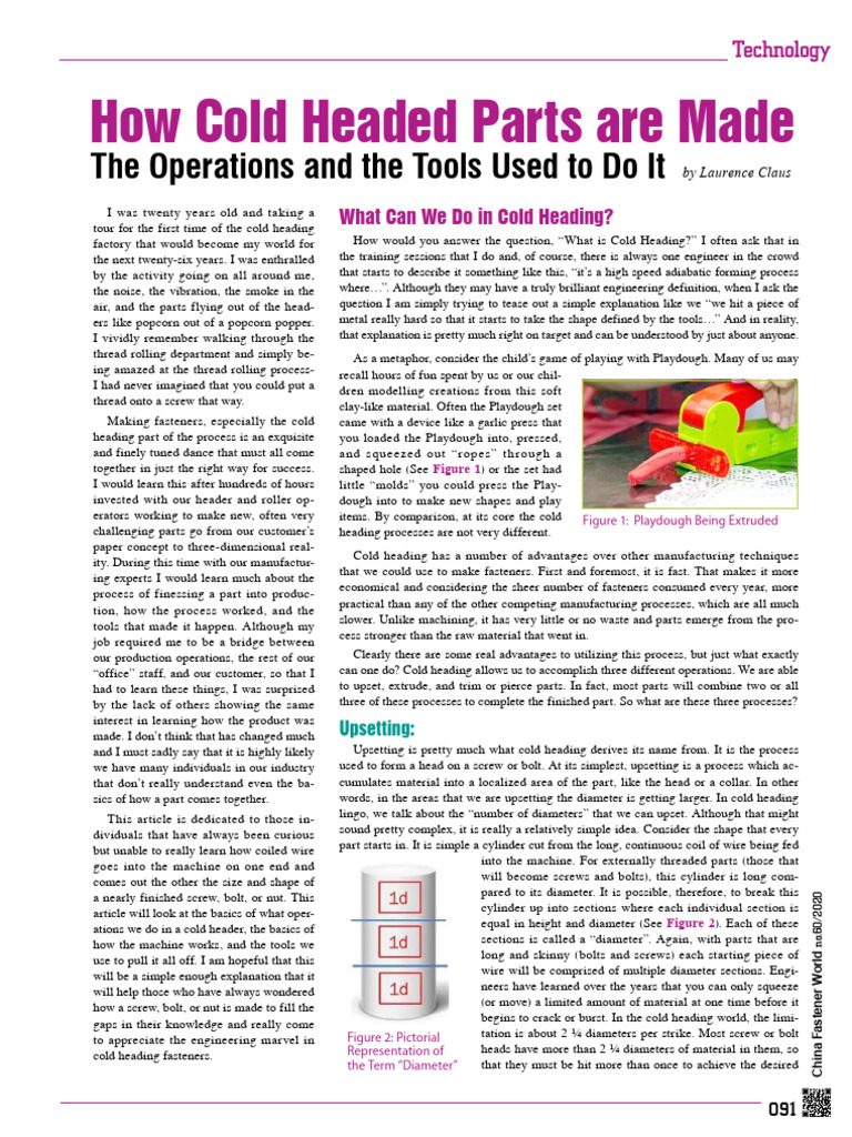 Cold Heading Process Explained | PDF | Screw | Extrusion
