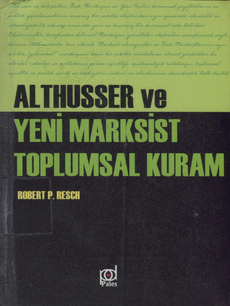 Althusser Ve Yeni Marksist Toplumsal Kuram (Robert P. Resch) | PDF