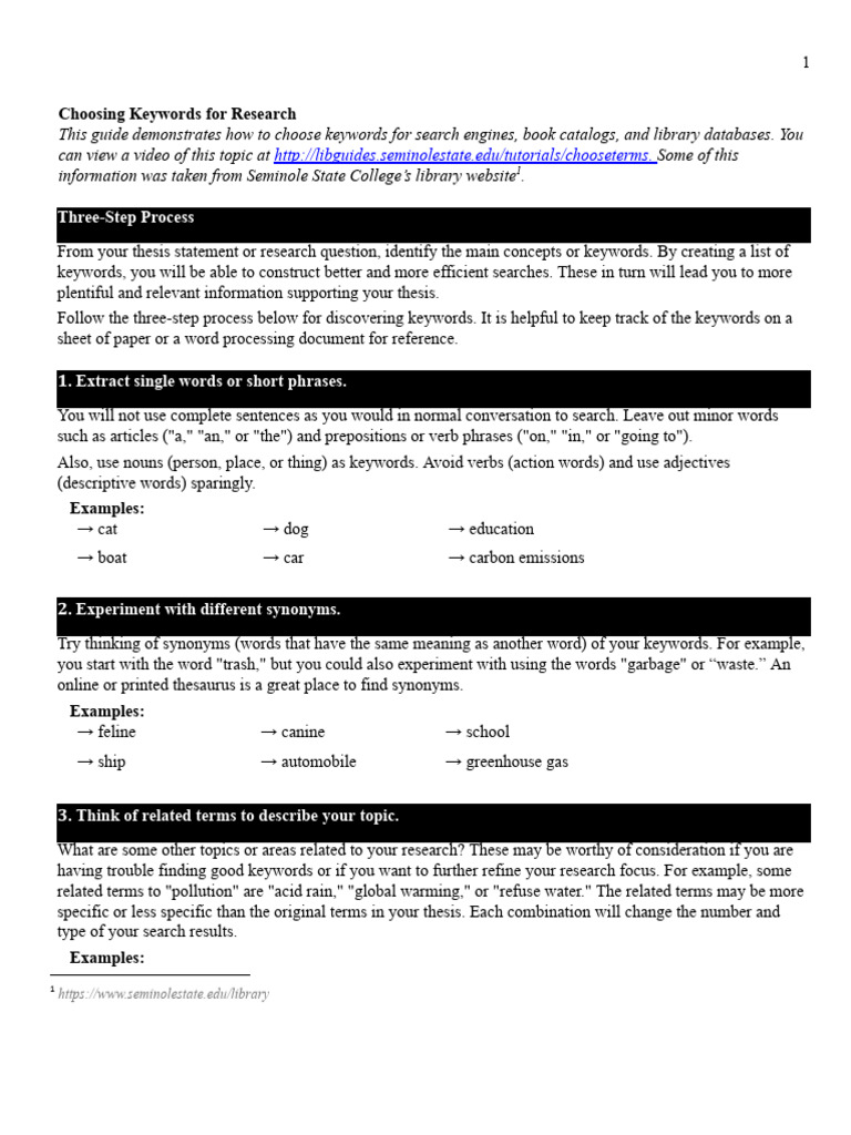 Library Research Packet | PDF | Index Term | Word
