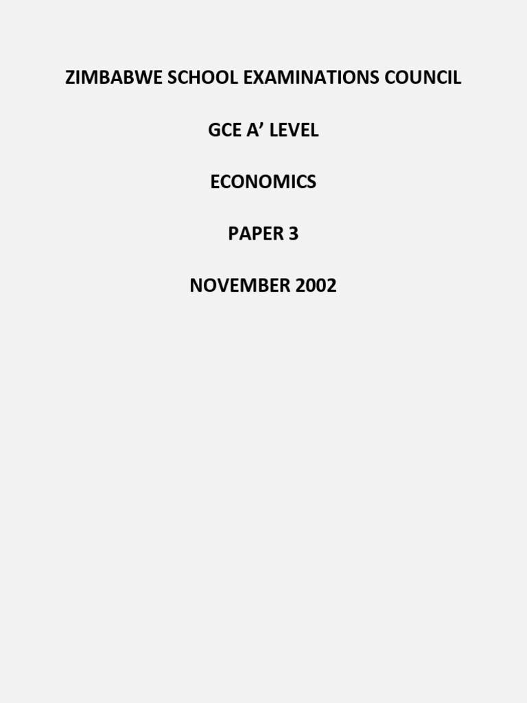 Economics Paper 2 November 2002 | PDF | Inflation | Economics