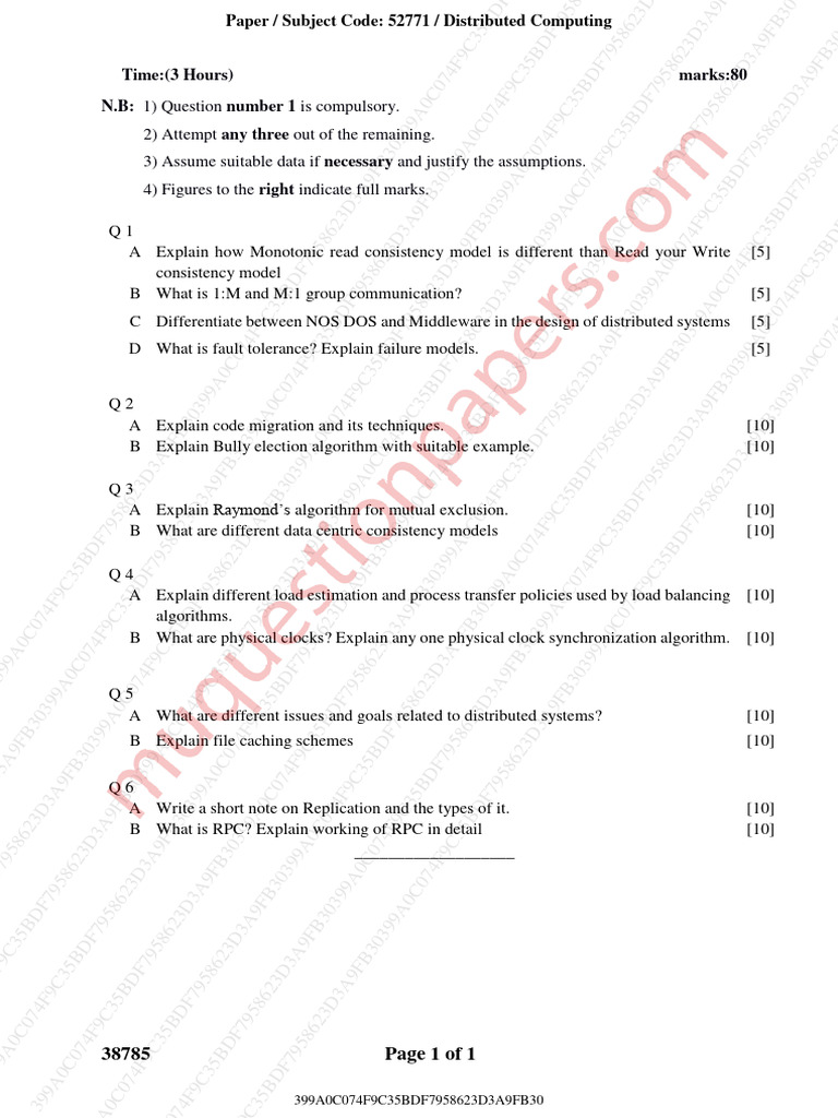 Be - Computer Engineering - Semester 8 - 2023 - December - Distributed Computing Rev 2019 C ...