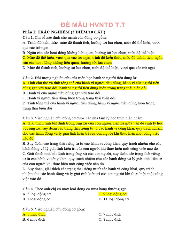 ĐỀ MẪU HVNTD T | PDF