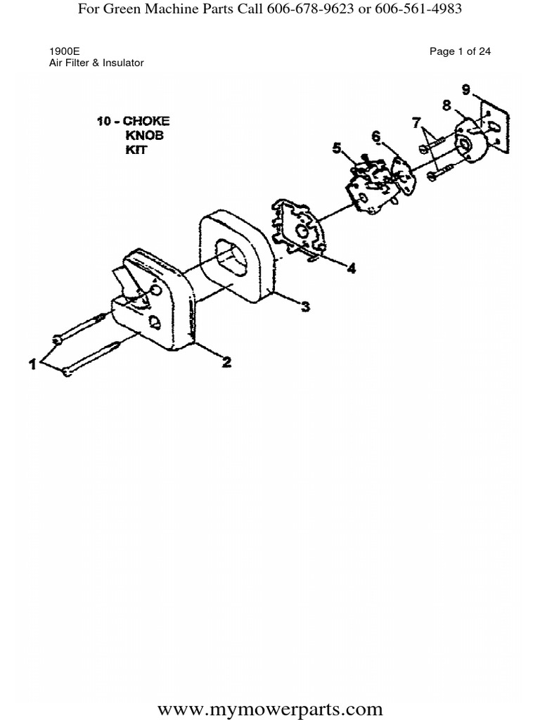 Green Machine Parts Manual 1900E | PDF | Piston | Carburetor