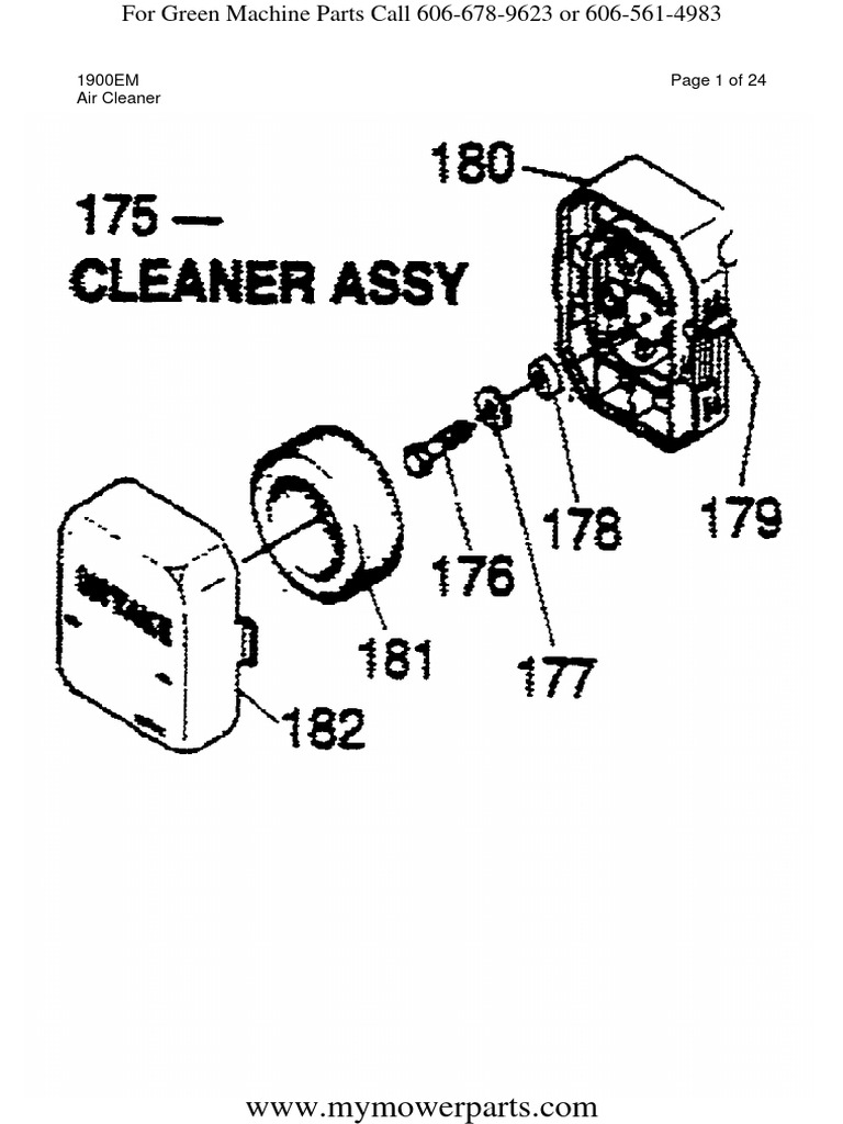 Green Machine Parts Manual 1900EM | PDF | Screw | Washer (Hardware)