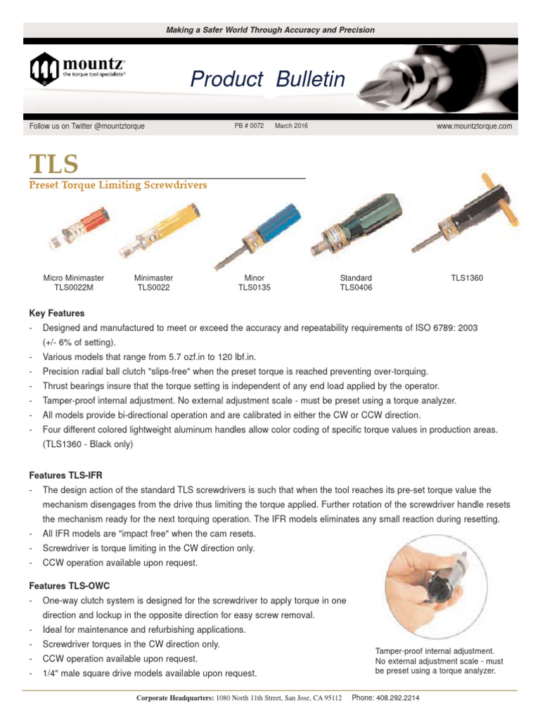 PB 0072 TLS Torque Screwdrivers | PDF | Home & Garden