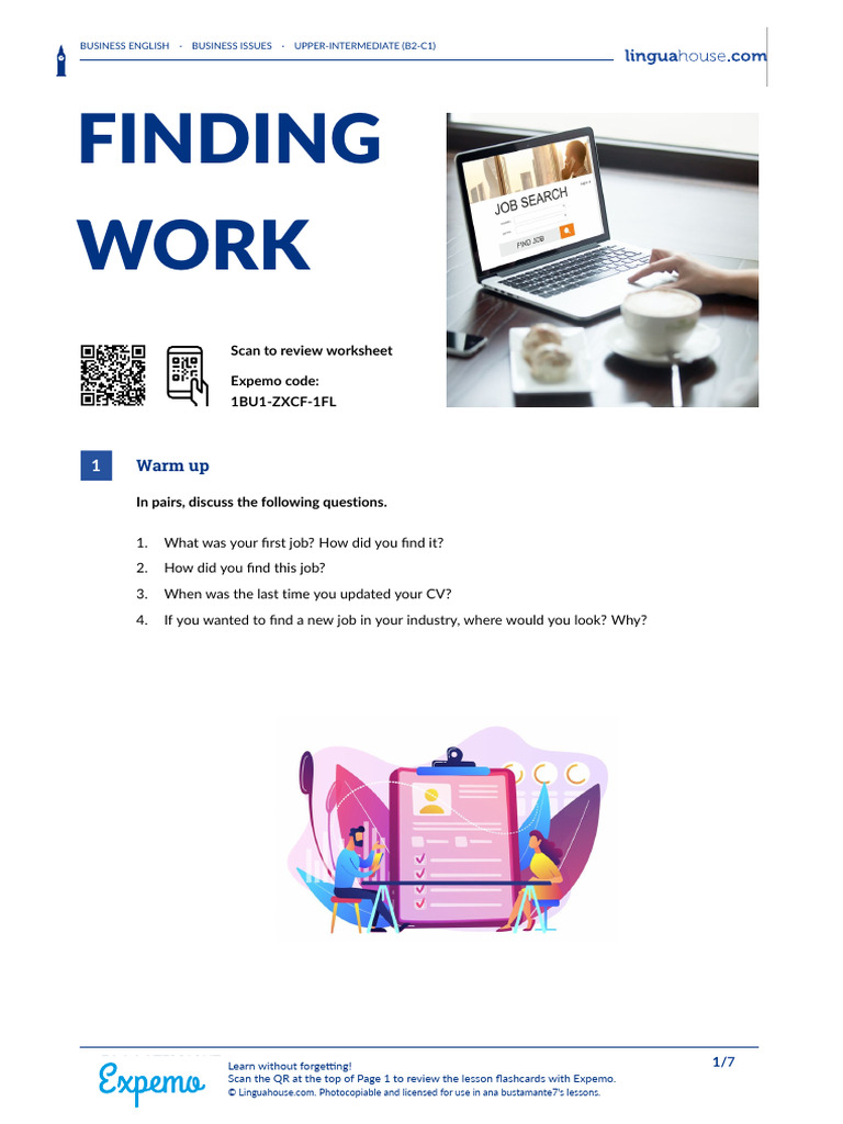 Finding Work British English Student | PDF | Vocabulary | Human ...