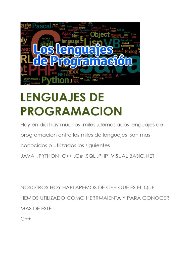 Lenguajes de Programacion | PDF