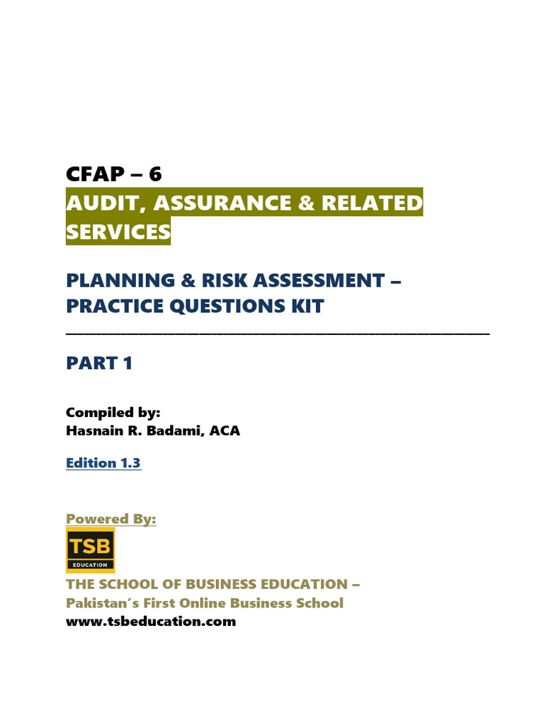 Cfap - 6: Audit, Assurance & Related Services | PDF | Audit | Expense