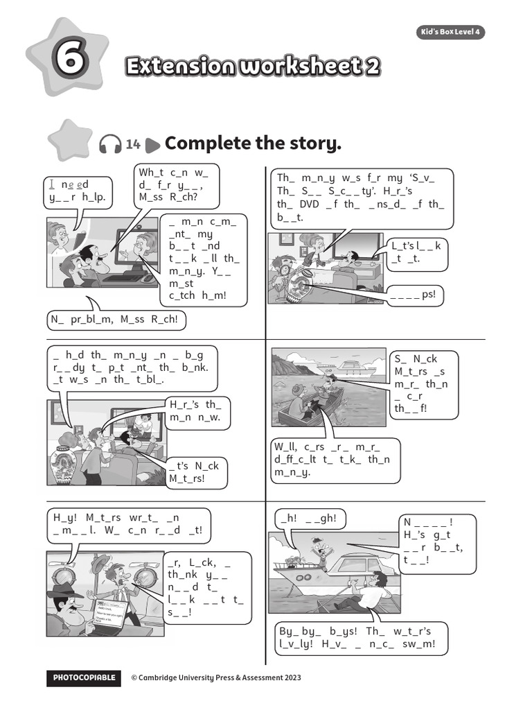 KidsBox Level4 Unit6 Extension Worksheet 2 | PDF