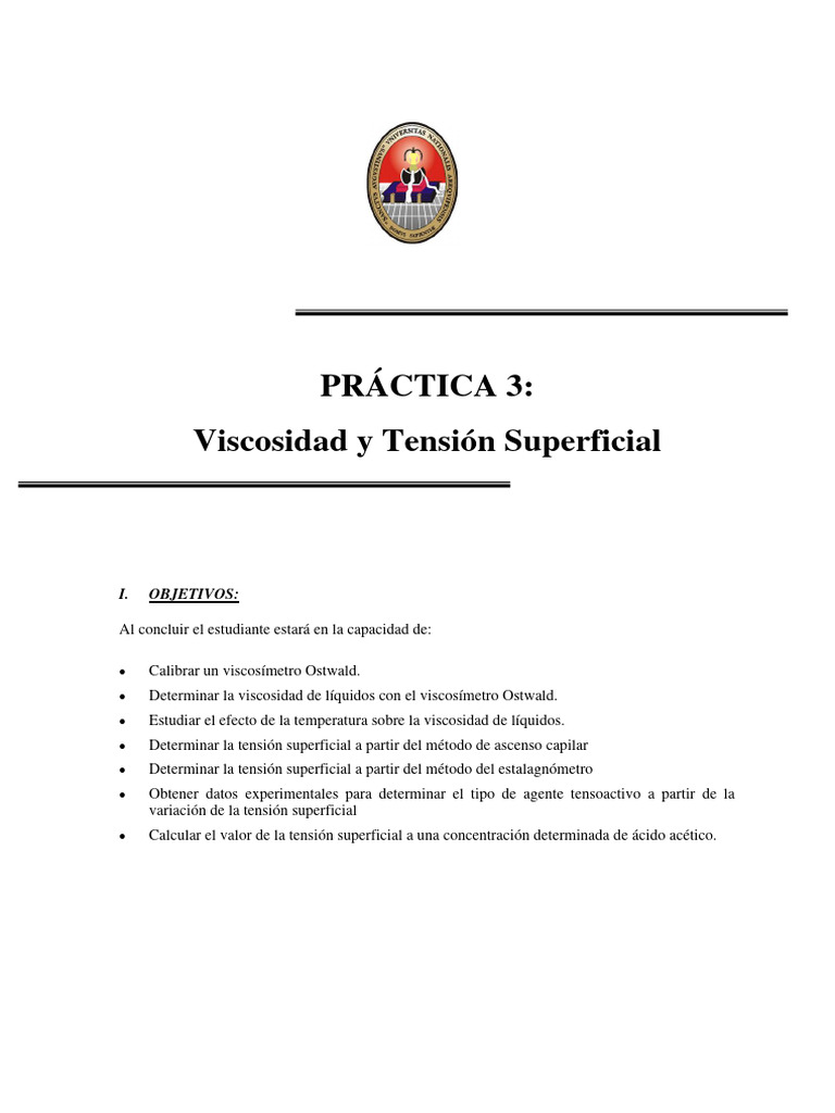 Lab 03. - Viscosidad y Tensión Superficial | Descargar gratis PDF | Viscosidad | Tensión superficial