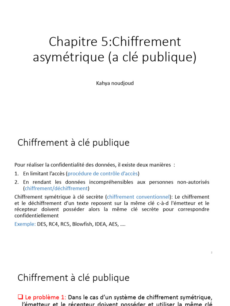 Exemple de chiffrement asymétrique | PDF | Public-key cryptography ...