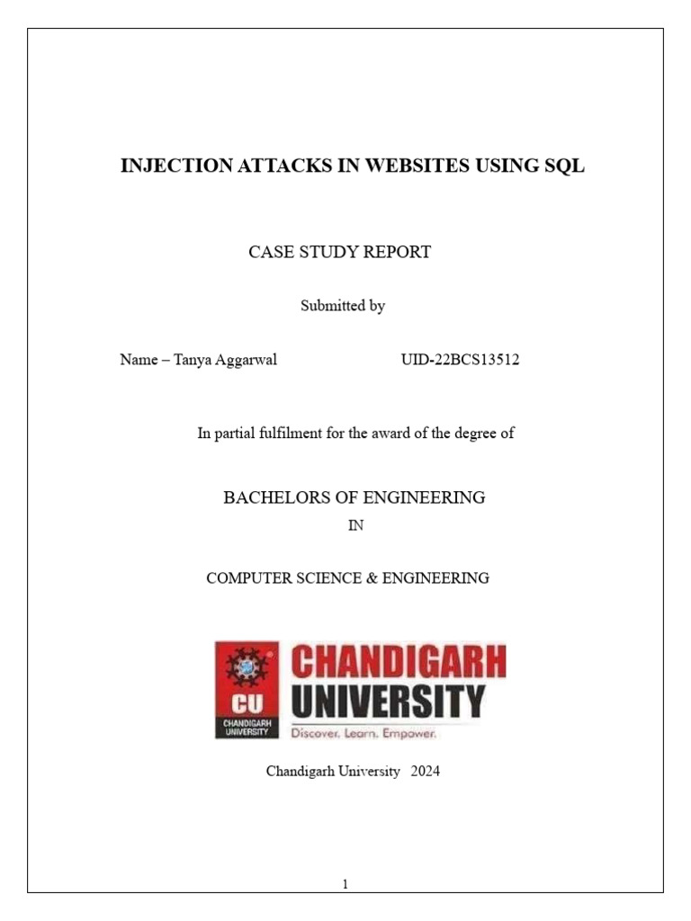 DBMS Case Study SQL Injections | PDF | Security | Computer Security
